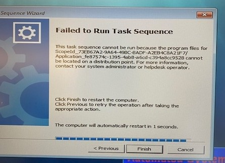 This task sequence cannot be run because the program files for scopeid – NetSideTech